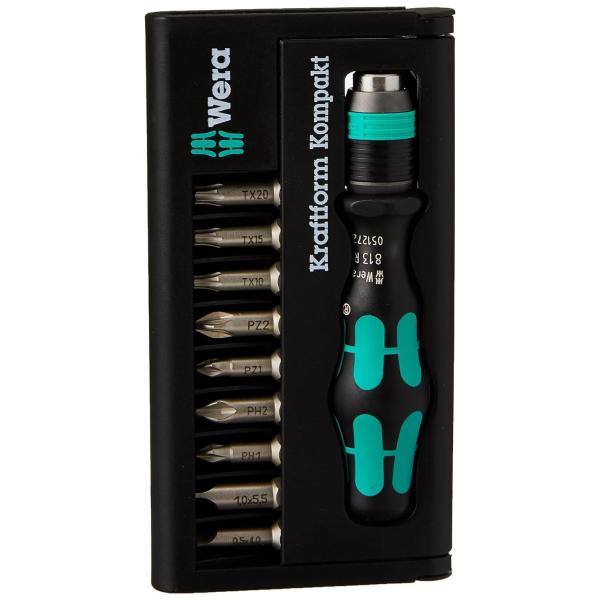 Wera(ヴェラ) 05056653001 | Kraftform Kompakt 10, 10点 ・クラフトフォームホルダー、ラピダプタークイックリリースチャック付き・トーションビット設計により、早期摩耗を防ぐ・丈夫で耐久性のあるユニバー...
