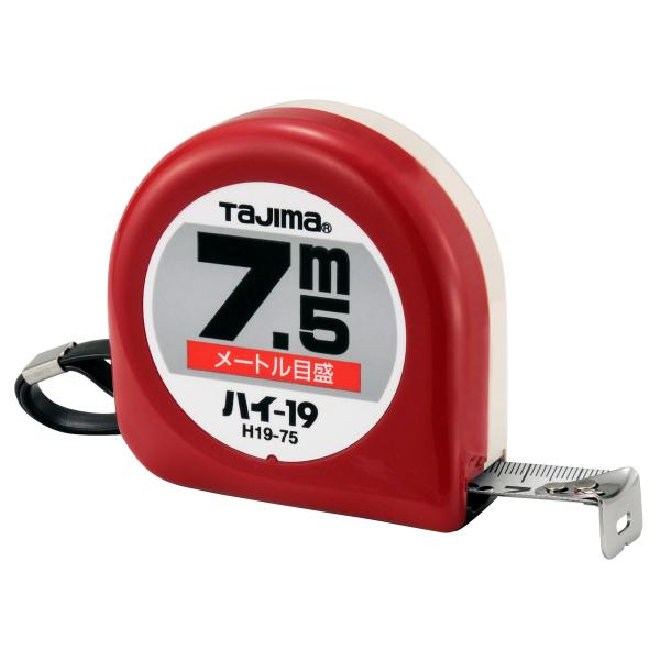 タジマ(Tajima) コンベックス 7.5m×19mm ハイ19 H1975BL ・テープ:スチール・本製品には通電性があります。感電に注意して下さい。テープのエッジで手を切る恐れがありますので、手袋を着用して下さい。・移動爪フリータイプ...