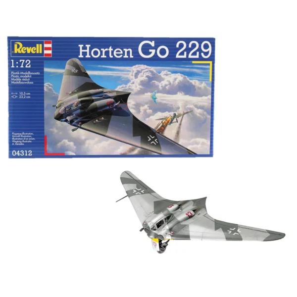 ドイツレベル 1/72 ホルテンGo-229 04312 プラモデル ・組み立て、塗装が必要なプラモデル。別途、工具、塗料等が必要。商品紹介ドイツ・レベル1/72スケールドイツ空軍計画機で、現在のステルス機の様な無尾翼三角胴体戦闘機のプラモ...