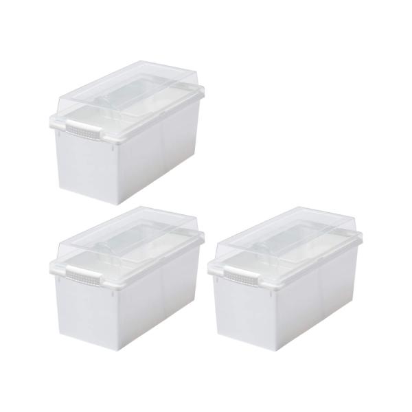 ライクイット(like-it) メディアケース(CD/DVD)3個組 ホワイト 外寸/約W35.3×D17.2×H20.3cm(1個当たり) 日本製 TM-01 3P 蓋付き収納ケース コミックス DVD Blu-ray CD おもちゃ収納...
