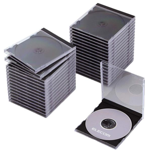 エレコム CD/DVDプラケース/1枚収納/30パック/ブラック ・ジャケット収納:○・入り数:30・厚さ10.4mmの標準タイプ。インデックスカードだけでなく背ラベルも収納できる標準タイプのBlu-ray/DVD/CDケース。・収容メディ...