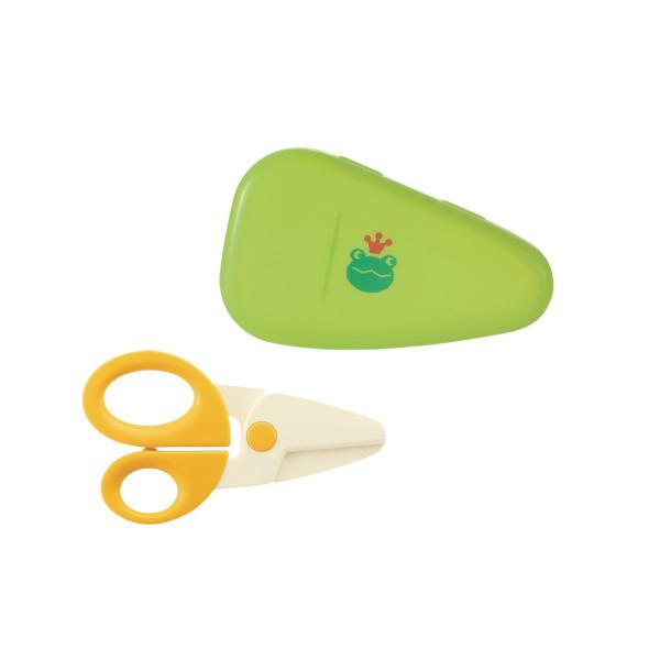 リッチェル(Richell) おでかけランチくん 離乳食はさみ 6.7×1.1×11.7cm イエロー 薬液消毒可 ケース付 ・[本体サイズ] サイズ/離乳食はさみ:6.7x1.1x11.7H(cm)、ケース:12.5x7.5x2.1H(c...