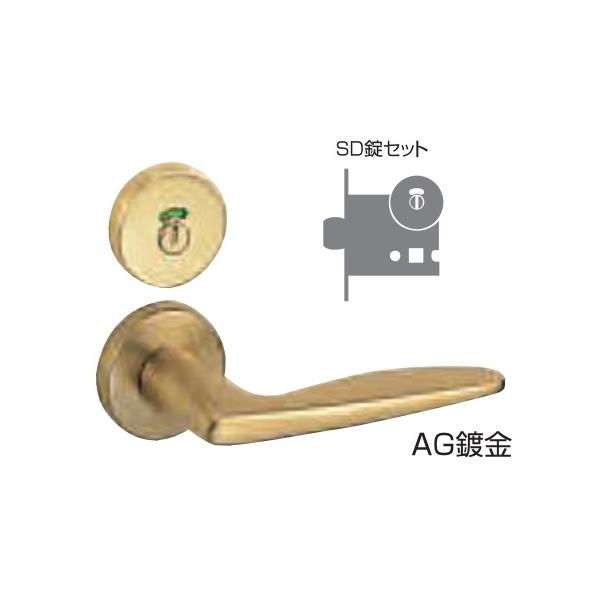 シロクマのレバーハンドル＋丸座＋錠前いずれか１つのセットです各種サイズは添付画像にてご確認下さい＜レバーハンドル詳細＞SL-15（ライン）■材質：亜鉛合金■仕上：AG鍍金■個数：内外用1セット＜錠前詳細＞※仕上は全て「ステンゴールド」ですT...