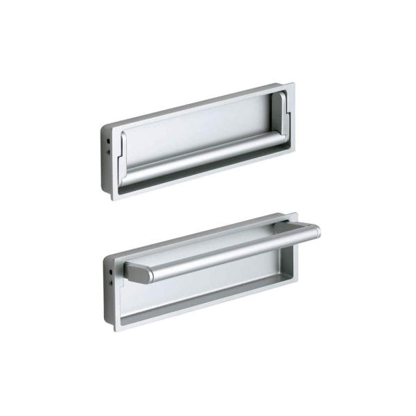 ハンドル部が可動する、埋込型の収納ハンドルです。＜製品詳細＞■シリーズ：■製品名：掘込ハンドル■品番一覧：MB09046 ■メーカー：GURPPO CONFALONIERI、CONCON■主な材料：亜鉛合金（ZDC）■主な仕上：シルバー■個...