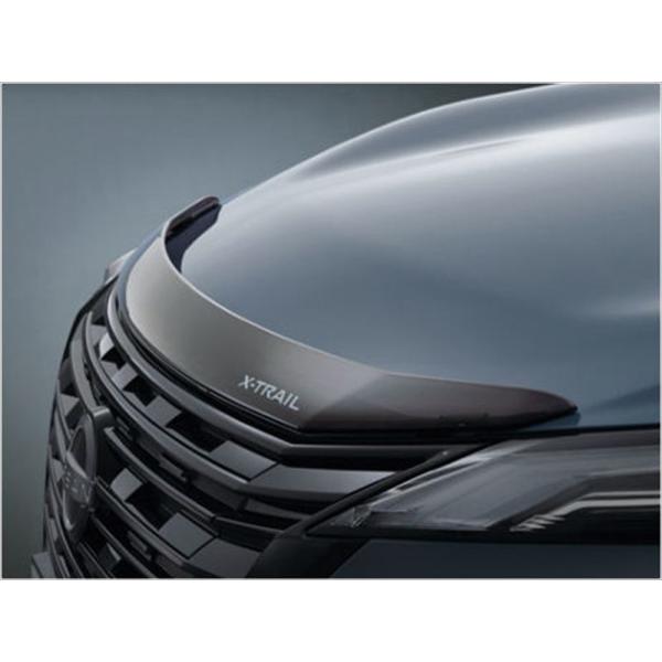 日産純正部品車種名：エクストレイル取り付けできる年式：令和07年9月〜next型式：T33/SNT33部品名：フードディフレクター詳細：※適用：全てのグレード。スモーク。SUVらしいタフなイメージをさらに強調します。全てのグレードに取り付け...
