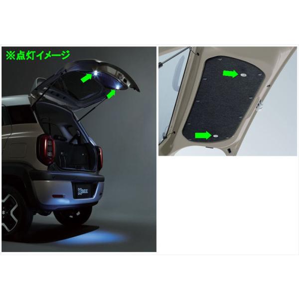 スズキ純正部品車種名：クロスビー取り付けできる年式：令和07年10月〜next型式：MND1S部品名：バックドアルームランプ詳細：ホワイトLED2灯式。バックドアを開けると点灯し、バックドアを閉めると消灯します。※エンジンスイッチがOFFの...