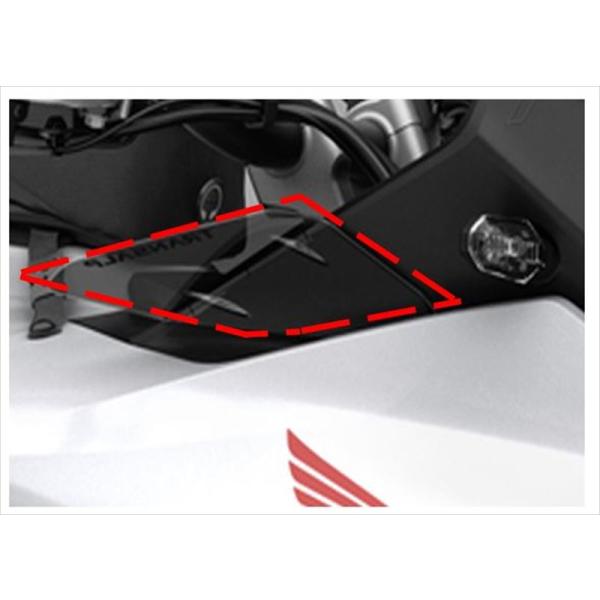 HONDA_2輪純正部品車種名：XL750TRANSALP取り付けできる年式：令和05年1月〜next型式：RD16部品名：フェアリングディフレクター詳細：フロントサイドカバーに装着し、腰周りの走行風を和らげ、ツーリング時の快適性が向上。ハ...