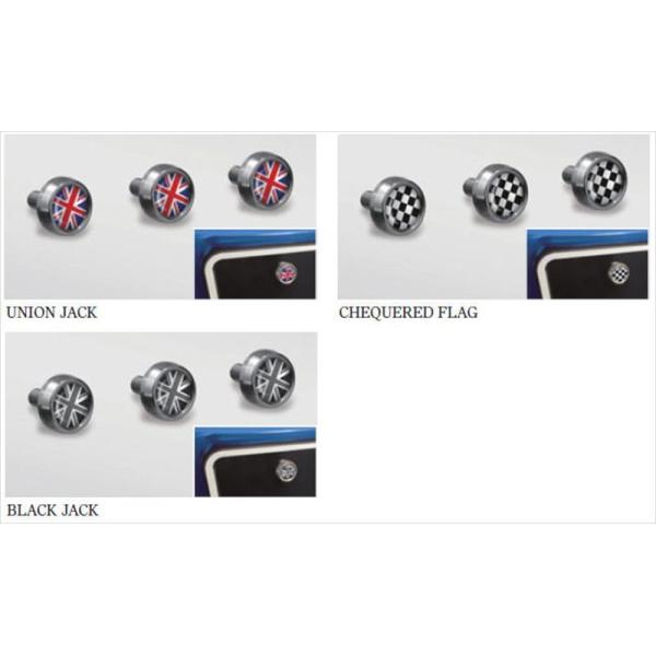 MINI純正部品車種名：MINIクラブマン取り付けできる年式：令和01年10月型式：LV15M部品名：MINIナンバー・ボルト詳細：※UNIONJACK、CHEQUEREDFLAG、BLACKJACKの3種類のデザインからお選びいただけるナ...