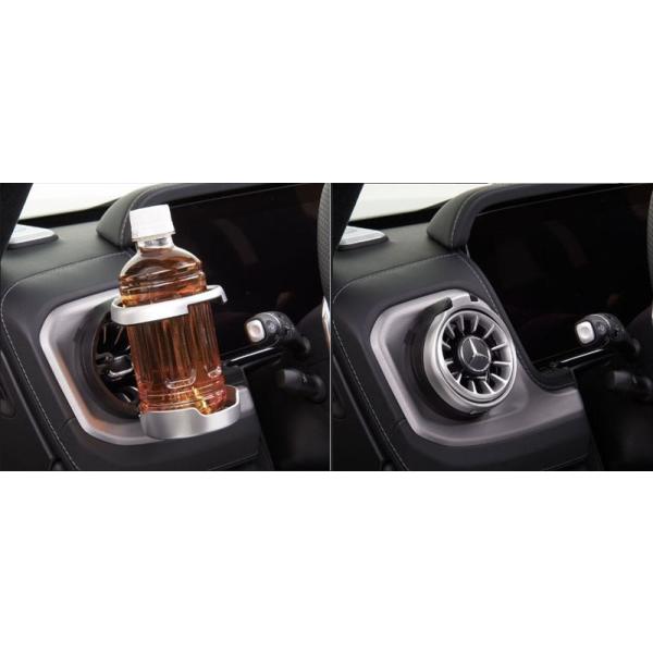 ベンツ純正部品車種名：EQA取り付けできる年式：令和03年4月〜next型式：ZAA部品名：ドリンクホルダー詳細：カラー：シルバー/ブラック。※送風口に取付け、折りたたみ式となります。※一部装着できないドリンクの種類があります。※送風口に装...