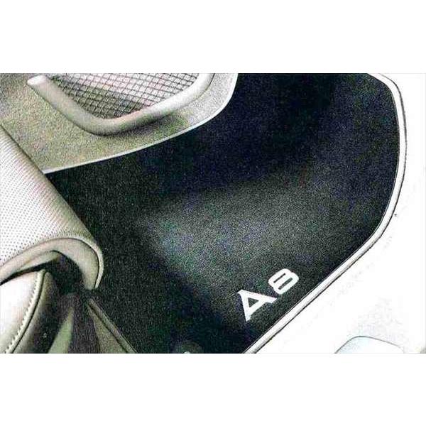 商品ID:vede024車種名：A8品名：フロアマット（ベロア）リヤ取り付けできる年式：平成22年11月〜next型式：4HCREF 4HCTGF 4HCTGL 詳細：ベロア生地のカーペットです。ドイツ製。ブラック生地にグレー縁。左ハンドル...
