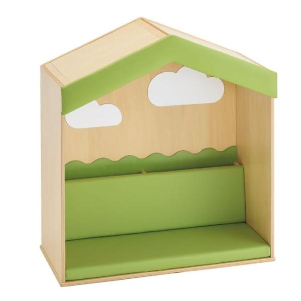 ■情報1園児が気軽にリラックスできるスペース■情報2子どもが座った時に頭上に雲がふんわり浮かび、まるで草原に座っているようなデザイン■情報3扉などで完全に空間を仕切るのではなく、前面をオープンにすることで周りの気配を感じながらもリラックスす...