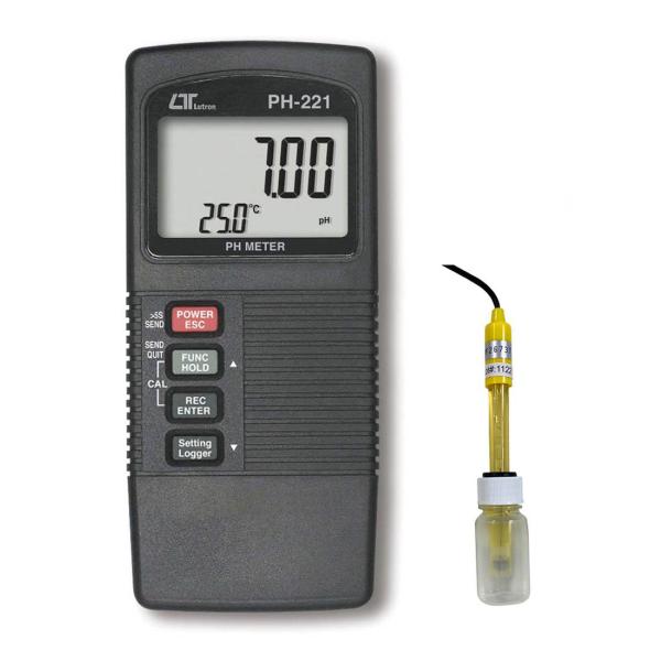 ※pH電極は別売となります。●ポケットサイズのpH計です。●PH-221はpH・mVの測定、温度補正、データロガー（1600メモリ）、RS-232C出力等の多機能タイプです。●別売のデータ収集ソフトウェアを用いてPCへデータ転送も行えます。...