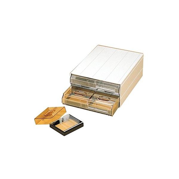 ●総プラスチック製の引き出し式ケースで、各引き出しには上記の25枚用プレパラートボックスを収納保管できます。●HBL型は合計1350枚、HAS型は300枚収納できます。＜仕様＞大きさ：25×35×13cm