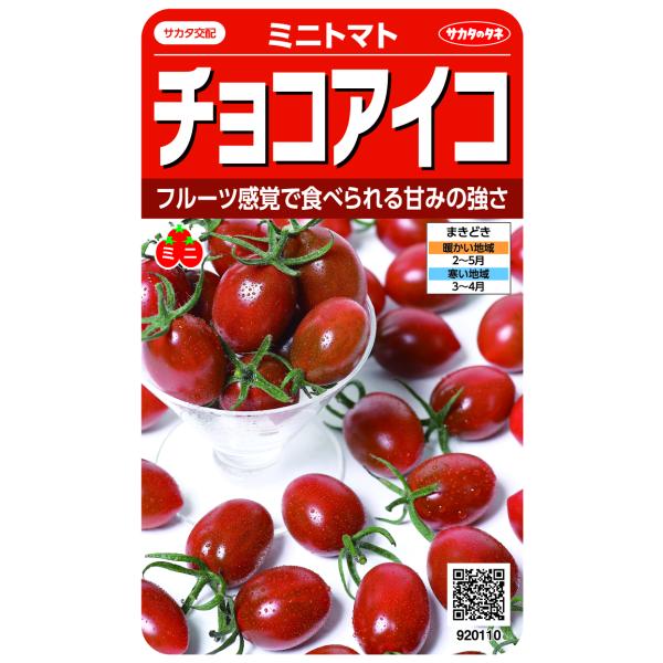 ●果肉が厚くてゼリーが少ない長卵型のミニトマトです。●病気に強くて、果実の割れも少なく、実つきがよいので、たくさんとれます。●大きくなりすぎず、お弁当に入れやすいサイズです。
