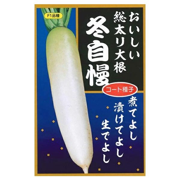 ●小葉で立性、密植のきく青首ダイコン。●尻部の肉づきがよく、そろいが非常によい。●肌はなめらかでツヤがあり、す入りが遅く肉質が優れる。●やわらかくて食味がよく、煮えやすい。●火山灰土・砂壌土のほか、粘質壌土など、土質を選ばず栽培できる。●肥...