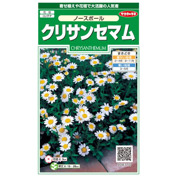 ●草丈約20cm、花径約3cmの白い花弁に黄色い花芯の花がカーペット状に咲き続けます。●寒さに比較的強く、秋まきでは早春から初夏まで長い期間楽しめます。●寄せ植えにも適します。