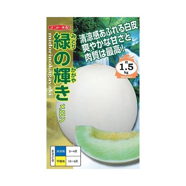●果実は1.5kg前後の正球形。●肉厚は3.8cm内外の白皮緑肉種。●果肉はジューシーで糖度は16〜17度。●ネットメロンのようなメルティング質の食味と味を持つ。●草勢は中程度でツル持ちが良く、雌花の着生、着果が良く作りやすい。●成熟日数は...
