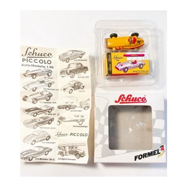 シュコーSchuco  703 MERCEDES 2,5 1 PICCOLO　SHELL FORMEL3  1/90　ドイツ製　コレクションミニカー。ミニカーサイズ:1/90ミニカー本体の上に箱にミニカーが入ります。その本体と箱を更に白い箱...