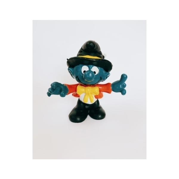 スマーフフィギュア　フォトグラファー黒ハット　スパースマーフシリーズ他パーツなしフィギュアのみ　402171981年PeyoMADE IN HONG KONGSOHLEIOHサイズ約:5.5cm材質:PVCモニターの発色具合により見え方が異...