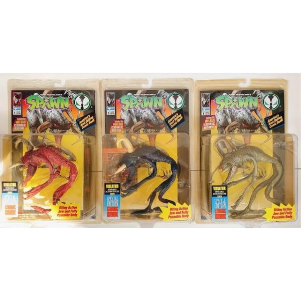 スポーンSPAWN3点セット　VIOLATOR3カラー　スペシャルエディションコミックブック　コミック本付きフィギュアブリスターパック　未開封品スポーン好きな方は心躍るコミック本付きブリスターパックフィギュア。バイオレーター3色カラーセット...