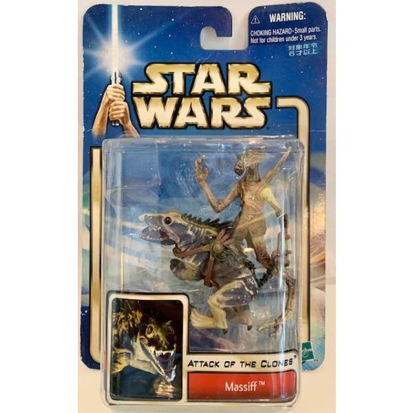 スターウォーズ ベーシックフィギュア　ブルーカード　マシフ&amp;ジオノージアン　ATTACK　OF　THE　CLONES　ハズブロ トミーダイレクトサイズ約：H23cm×15cm経年劣化によりパッケージに多少のスレ、へこみ、シワ、汚れ等...