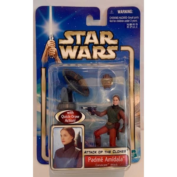 スターウォーズ ベーシックフィギュア　ブルーカード　パドメ・アミダラ　コンサルタントアッタクバージョン　ATTACK　OF　THE　CLONES　ハズブロ トミーダイレクトサイズ約：H23cm×15cm経年劣化によりパッケージに多少のスレ、...