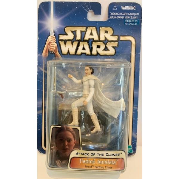 スターウォーズ ベーシックフィギュア　ブルーカード　パドメ・アミダラ　ドロイドファクトリーチェイスバージョン　ATTACK　OF　THE　CLONES　ハズブロ トミーダイレクトサイズ約：H23cm×15cm経年劣化によりパッケージに多少の...