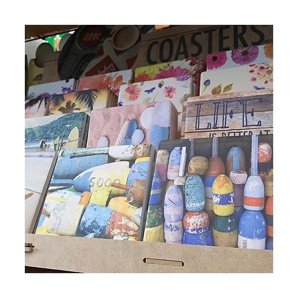 【発売日：2025年10月29日】水滴が気にならない超吸水性のセラミック コースター！ギフトにも最適です！Handcrafted IN THE USA10 x 10cm