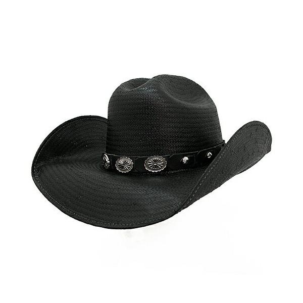 ソフト ストロー（Shantung）色：ブラックレザー　バンドBrim: 4 1/8" SIZE S:54〜55cmSIZE M:56〜57cmSIZE L:58〜59cm