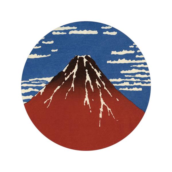デザインには、葛飾北斎の代表作「赤富士（凱風快晴）」をモチーフに採用。酒の席に静かに映える、日本らしい一枚です。海外の方へのギフトや、和の空間にもよく馴染みます。＜ラバー コースター＞は、日常使いを想定して設計された吸水性のあるコースターで...