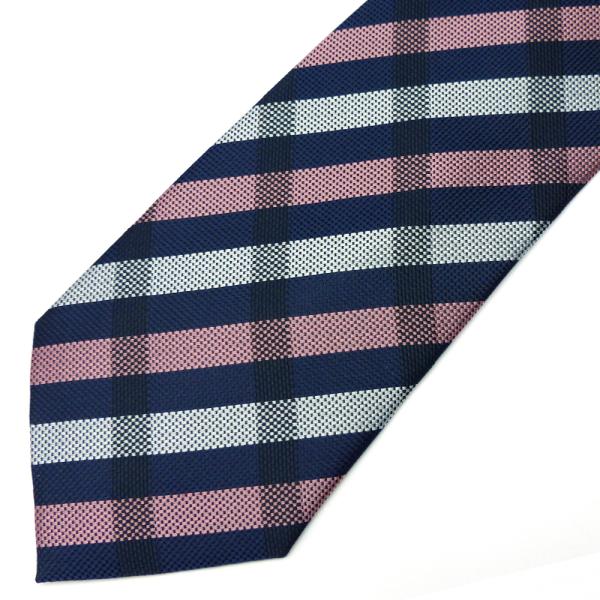 ■商品画像に価格表記がある場合は「税抜き」価格となります。●商品特徴：ネクタイ メンズ 幅 7cm ネイビー 紺 ホワイト 白 ピンク チェック ナロータイ ビジネス カジュアル レジメンタルストライプ ne174■スワン宝石についてスワン...