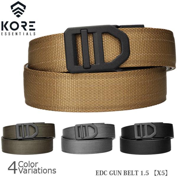 KORE ESSENTIALSのEDCガンベルトは一般のベルト幅(1.5インチ)ながら、1/4インチ刻みでサイズの調節を可能にしたラチェット構造のベルトです。商品管理番号:kore0607115カラー:Coyote/GRAY/RANGERG...