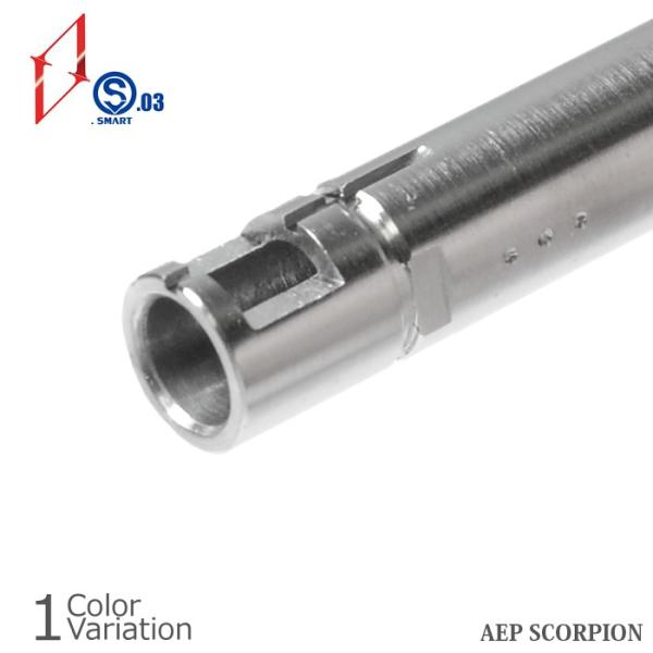 内径6.03mm（公差10ミクロンレベル）、シームレススチールパイプを採用。日本製CNCを使用し高精度に切削。防錆目的で無電解ニッケルメッキを内外面に処理。東京マルイ電動サブマシンガン スコーピオンVz.61対応。商品管理番号:lam120...