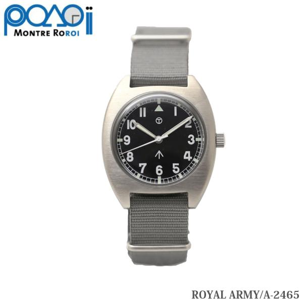 イギリス軍陸海空軍に採用された不滅の名作時計ロイヤルアーミーW10を復刻。12時下の〇で囲われたTマークは当時夜光塗料にトリチウムが使われていたことを示しています。 復刻デザインのためTマークを入れていますが放射線を放出しないルミノバを使用...