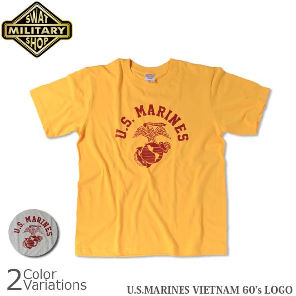 1960年代、ベトナム戦争時のU.S.MARINES（アメリカ合衆国海兵隊）ロゴをモチーフにしたTシャツです。1976年に公開された、タクシードライバーが主人公の某人気映画で、トレーニング中に汚れないように裏返しにして着ていたあの黄色いTシ...