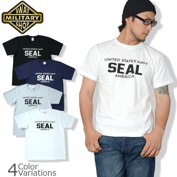 アメリカ海軍特殊部隊NAVY SEALSをモチーフにシンプルなロゴTに仕上げました。アメリカ軍らしいフォントを使用し、カジュアルに着れる一枚に。生地はUnited Athleのコットン100％で型崩れしにくく丈夫。抜染・染込みプリントは通常...