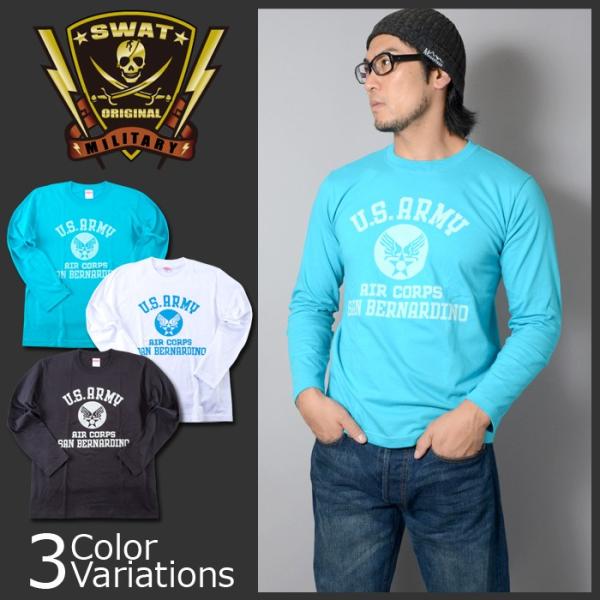 アメリカ陸軍航空隊は1942年アメリカ陸軍航空軍に統合されるまで存在していたアメリカ陸軍の部門の一つ。そんな当時のロゴデザインを復刻！シーンを選ばず使いやすい大定番の長袖Tシャツをリリース。季節問わず使えて便利です。商品管理番号:swa05...