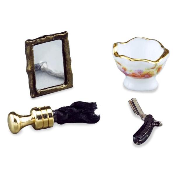 シェービングセットです。よくよく見ると、かなり細かいセットです！これを洗面所に置くだけで、ぐっと臨場感が増しそうです！貴方のドールハウスにもお父さんスペースを！！アクリルケース入りです（ケースからは取り出せます）。アクリルケースのサイズ：Ｗ...