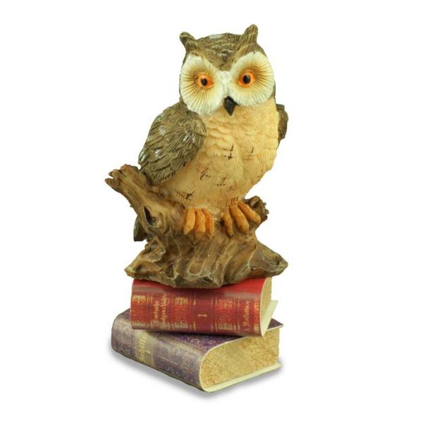 フクロウは、幸せを呼ぶ動物ですね！このフクロウは樹脂製と思われますが、なかなかどうしてリアルですよ！本とフクロウは接着されていませんので、別々にお使いいただけます。本は開けません。本と本は接着されています。アクリルケース入りです。アクリルケ...
