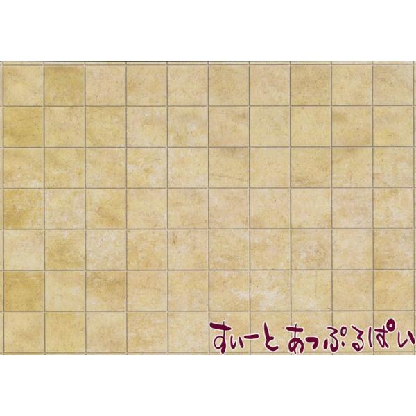 ドールハウス用のフローリングシートです。サイズは407ｘ295ミリで、約A３サイズです。厚紙に印刷されています。敷くだけで簡単に石タイルの床が表現できますね！屋内だけでなく、ガーデンなどにも使えそうです。表面は光沢は無く、マットな仕上がりで...