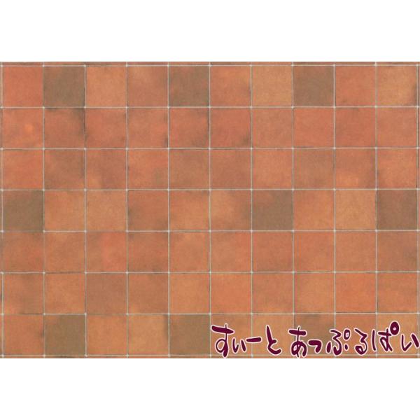 ドールハウス用のフローリングシートです。サイズは407ｘ295ミリで、約A３サイズです。厚紙に印刷されています。敷くだけで簡単にテラコッタタイルの床が表現できますね！屋内だけでなく、ガーデンなどにも使えそうです。表面は光沢は無く、マットな仕...