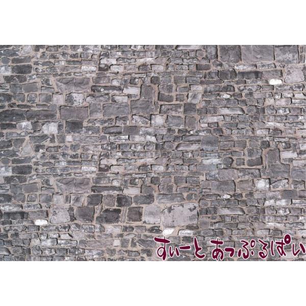 ドールハウス用の外壁シートです。サイズは407ｘ295ミリで、約A３サイズです。厚紙に印刷されています。エンボス加工されていますので、触ると石の凹凸があります。ドールハウスの外壁に貼るだけで、簡単に石造りの外壁が表現できますね！光沢は無く、...