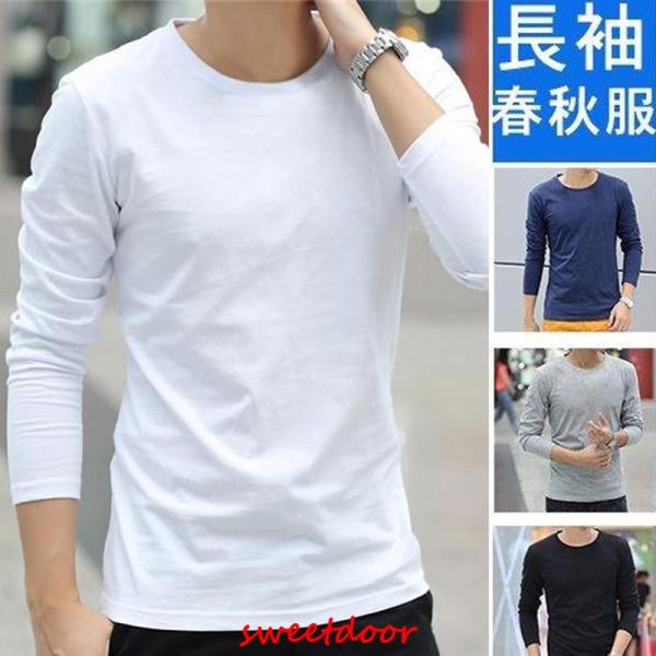 商品：カラー：/ダークグレー/ブルー/ライトグレー/ブラック/ホワイトサイズ：/M/L/XL/2XL/3XL/4XL■商品説明■長着ても飽きない長袖綿tシャツです！オシャレに見え、スタイリッシュな印象を与えてくれます。春秋にメインアウターと...