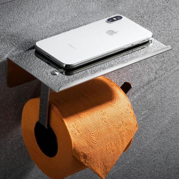 ■品名：トイレットペーパーホルダー■素材：304ステンレス■タイプ：全2タイプ(2色)■サイズ：写真参考検索ワード：トイレットペーパーホルダー おしゃれ トイレ用品 トイレ インテリア 棚付き 北欧 シンプル 省スペース 木製 おしゃれ 棚...