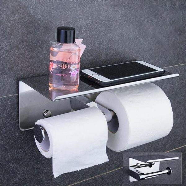 ■品名：トイレットペーパーホルダー■素材：304ステンレス■タイプ：全2タイプ■サイズ：写真参考検索ワード：トイレットペーパーホルダー おしゃれ トイレ用品 トイレ インテリア 棚付き 北欧 シンプル 省スペース 木製 おしゃれ 棚付き 天...