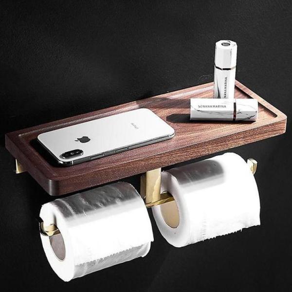 ■品名：トイレットペーパーホルダー■素材：ブロンズ+天然木■タイプ：全12タイプ■サイズ：写真参考検索ワード：トイレットペーパーホルダー おしゃれ トイレ用品 トイレ インテリア 棚付き 北欧 シンプル 省スペース 木製 おしゃれ 棚付き ...