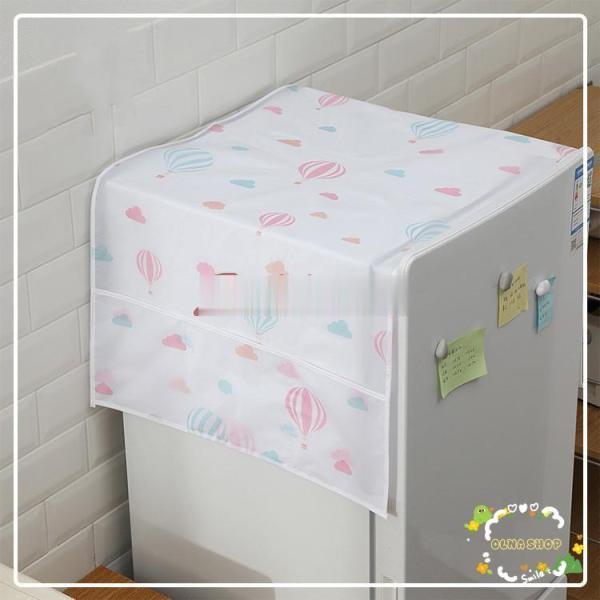 ■品名：防塵カバー■素材：PEVA■カラー：全4色■サイズ：130*54cm■生産地：：中国■適用電器：洗濯機/冷蔵庫■検索ワード：冷蔵庫 ダストカバー 汚れ防止 カバー 収納 ポケット 防塵カバー 収納袋付き 冷蔵庫上カバー 防水 小物入...