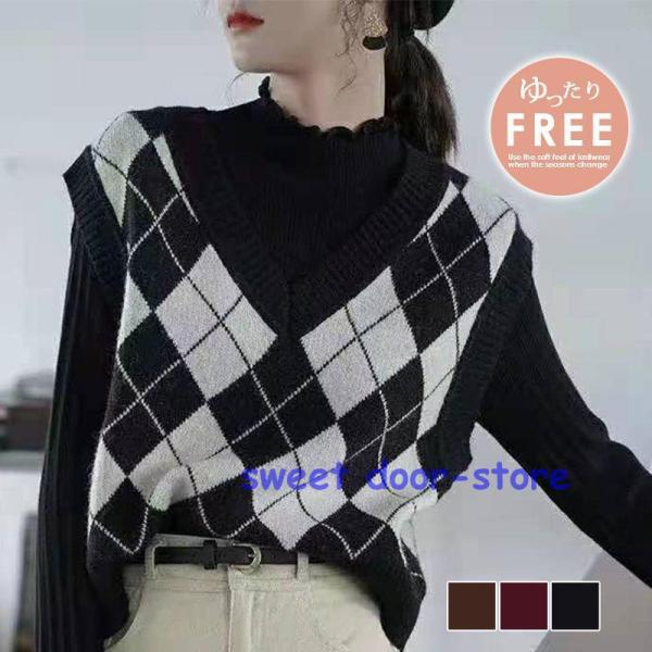 商品:カラー:/A01/A02/A03サイズ:/フリーサイズ着丈:55cm　バスト:100cm■商品説明今年らしさを感じるニットベストです。Tシャツやシャツ&amp;amp;ブラウスだけでなく、ワンピースにレイヤードした着こなしもオススメ。...