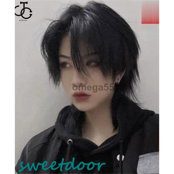 【品名】：メンズウィッグ【カラー 】：全4色【サイズ】：F【素材】：耐熱性ファイバー【産地】：中国検索ワード：ウィッグ ロング ショート　フルウィッグ 部分ウィッグ　つけ毛　グラデーション ウイッグ カール ウェーブ 自然 セミロングウィッ...