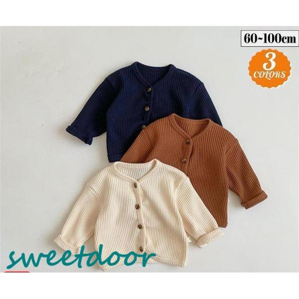 〇材質：コットン〇カラー：ホワイト、ネイビー、ブラウン〇サイズ：(cm)66着丈30 / 胸囲56 / 袖丈21 / 肩幅27 / 参考身長59~6673:着丈32 / 胸囲 / 袖丈23 / 肩幅28 / 参考身長66~7580:着丈34...